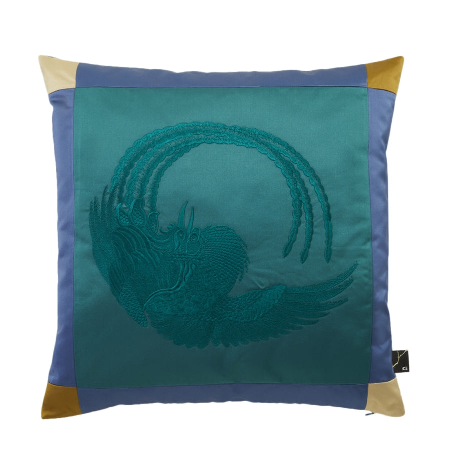 PHOENIX - Cushion Teal (50 cm (L) × 50 cm (W)) by K-3